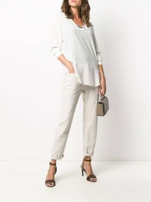 Brunello Cucinelli V-neck Silk Blouse