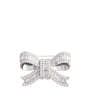 SELF-PORTRAIT Crystal Bow Brooch - Sl