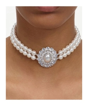 SELF-PORTRAIT Pearl Crystal Choker