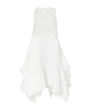 Comme Des Garçons Crochet-trimmed Cloqué Midi Dress