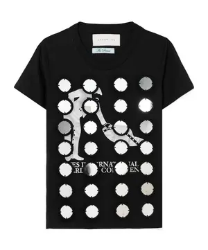 CONNER IVES Spliced Satin T-shirt - Black