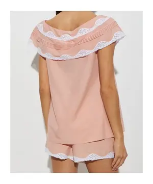 Posse Boat-neck Top With Hand-sewn Ruffles - Blossom