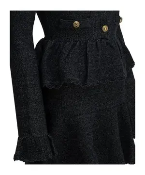 SELF-PORTRAIT Long-sleeved Dress - Navy Blue