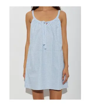 Posse Lila Gingham Mini Dress - Blue Plaid