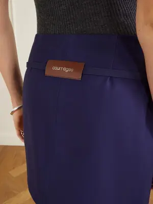 COURREGES Courrèges Belted Cotton-canvas Mini Skirt - Blue