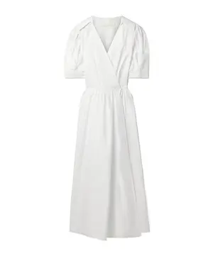 JASON WU Midi Wrap Dress With Puff Sleeves - No
