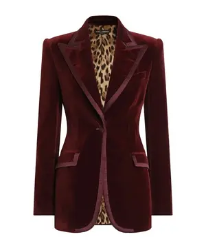 Dolce & Gabbana Single-breasted Velvet Blazer - Brown