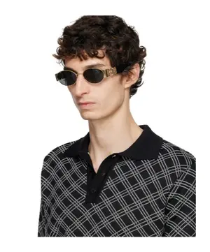 Versace Oval Frame Sunglasses With Medusa Detail