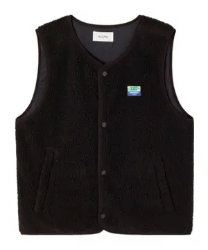 American Vintage Fleece Vest With Logo Patch