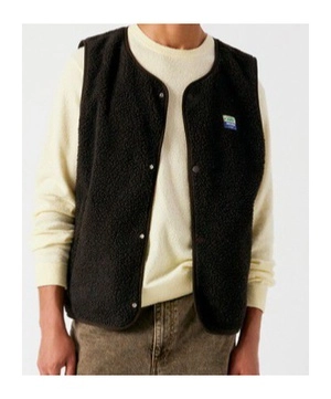 American Vintage Fleece Vest With Logo Patch