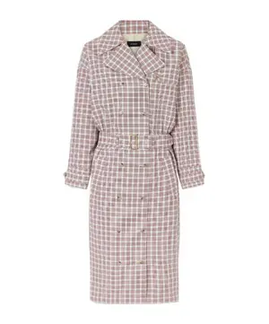WILLY CHAVARRIA Checked Belted Cotton Trench Coat - No
