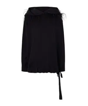 Sharon Wauchob Feather-trimmed Silk-blend Hoodie