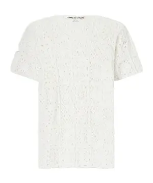 Comme Des Garçons Crocheted Cotton Top - White