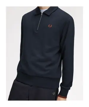 Fred Perry Half Zip Collared Sweatshirt