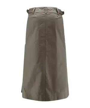 Sacai Pleated-panel Zip-detail Midi Skirt