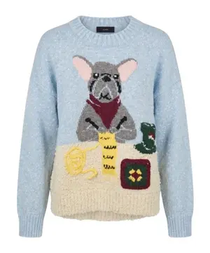 Alanui Crew Neck Knit Top - Light Blue