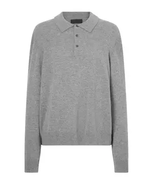 NILI LOTAN Cashmere Polo Shirt - Gray