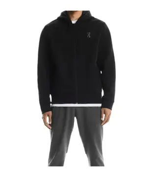 On Zipped Hooded Sweatshirt - Black