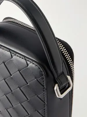 Bottega Veneta Getaway Intrecciato Leather Messenger Bag - Black