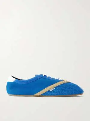 Celine Suede And Leather Trimmed Lace-up Sneakers