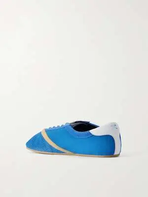 Celine Suede And Leather Trimmed Lace-up Sneakers