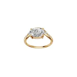 AYA FINE JEWELRY Oval Solitaire Hidden Halo Lab Grown Diamond Ring In 14k Gold - Yellow