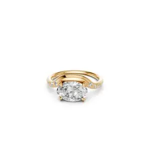 AYA FINE JEWELRY Oval Lab Grown Diamond Hidden Halo Ring In 14k Gold - Yellow