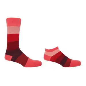 PEPER HAROW - MADE IN ENGLAND Peper Harow Block Stripe Crew & Trainer Socks Bundle - Red