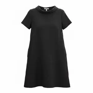 LEMUSE Story — Soft Linen Short-sleeve Dress - Black