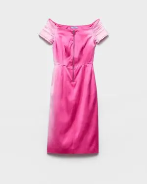 Prada Washed Duchesse Dress - Fuchsia
