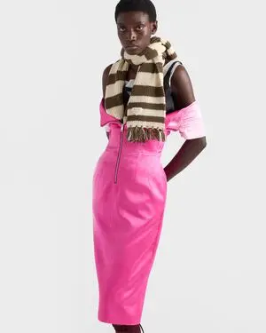 Prada Washed Duchesse Dress - Fuchsia