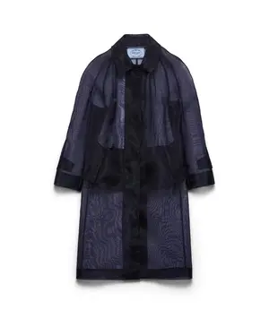 Prada Single-breasted Crinoline Coat - Blue