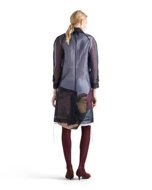Prada Single-breasted Crinoline Coat - Blue