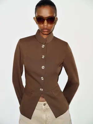 REFORMATION Caspia Jacket - Brown