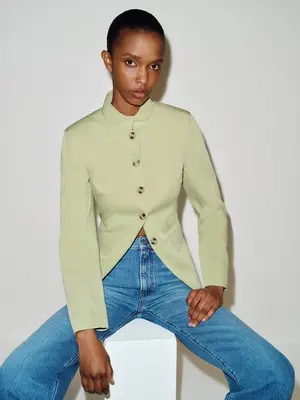 Collarless Cropped Jackets