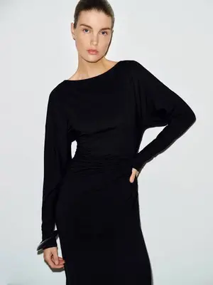 REFORMATION Norla Knit Dress - Black