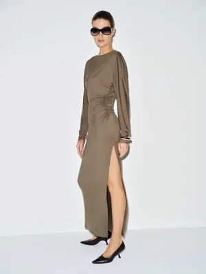 REFORMATION Norla Knit Maxi Dress - Brown