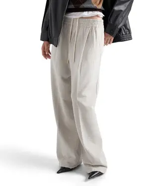 Prada Cotton Fleece Wide-leg Pants - Grey