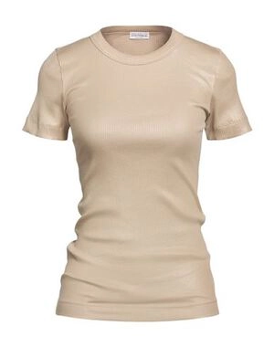Brunello Cucinelli T-shirt Size Cotton, Elastane, Ecobrass - Beige