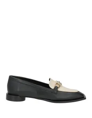 ALOHAS Two-tone Embellished Leather Loafers