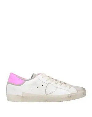 Philippe Model Low Top Distressed Leather And Suede Sneakers