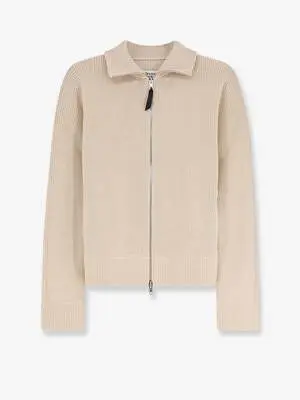 MAISON MARGIELA Wool Blend Zip-up Cardigan - Beige