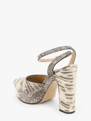 Fendi After 9" Leather With Tejus Print Platform Sandals