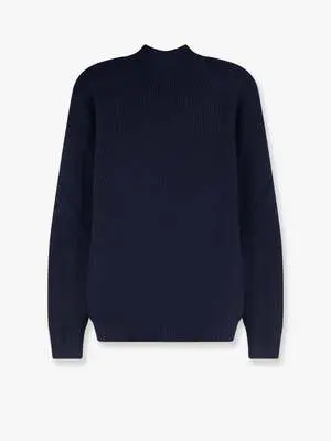 GRAN SASSO Ribbed Knit Wool Turtleneck Sweater