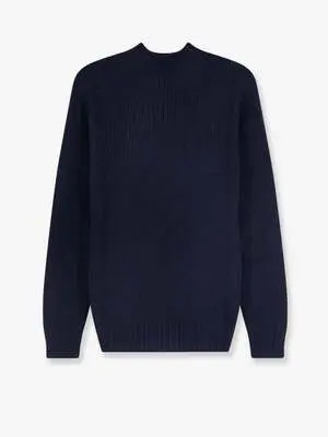 GRAN SASSO Ribbed Knit Wool Turtleneck Sweater