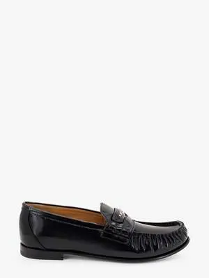 Fendi Leather Scrunch Loafers - Black
