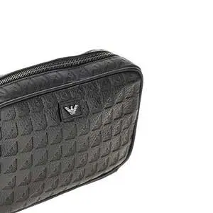 Emporio Armani Eagle Embossed Leather Pouch