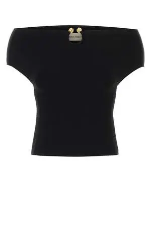 Alberta Ferretti Jersey Top - Black