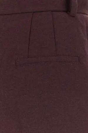LE SULLY STUDIO Aubergine Stretch Flannel Wide-leg Trousers
