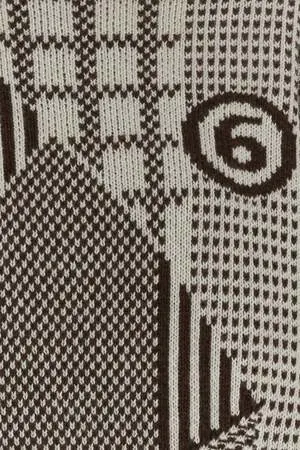 MAISON MARGIELA Embroidered Wool Blend Mini Sweater Dress